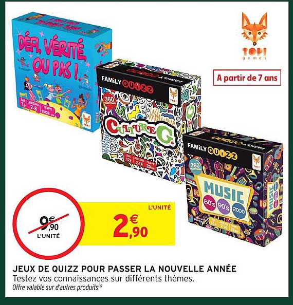 Promo Jeux De Quizz Pour Passer La Nouvelle Année chez Intermarché ...
