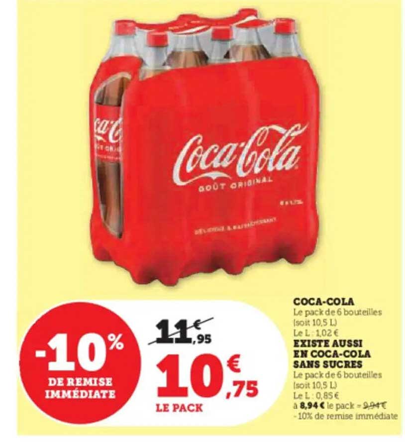 Promo Coca-Cola Le Pack De 6 Bouteilles chez Hyper U - 123Catalogue.fr