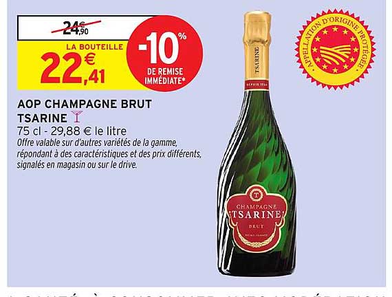 Promo Aop Champagne Brut Tsarine chez Intermarché Hyper - 123Catalogue.fr