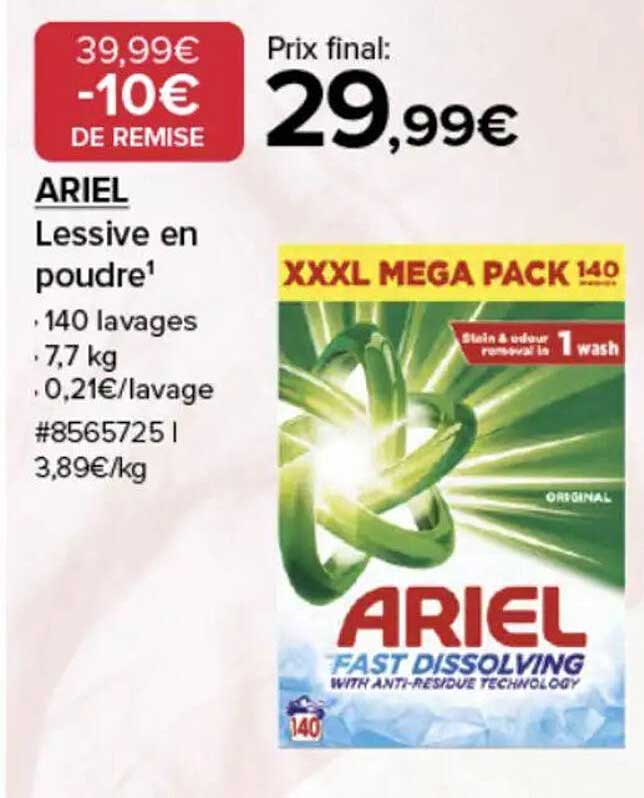 Promo Ariel Lessive En Poudre chez Costco - 123Catalogue.fr
