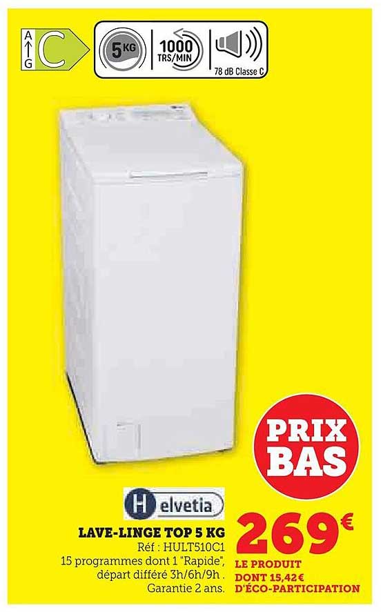 Lave Linge Top 5 Kg Carrefour