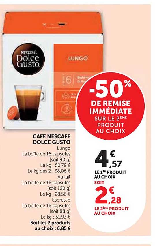 Promo Cafe Nescafé Dolce Gusto chez Hyper U - 123Catalogue.fr