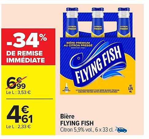 Promo Bière Flying Fish chez Carrefour Market - 123Catalogue.fr