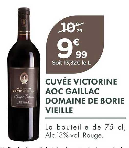 Promo Cuvée Victorine Aoc Gaillac Domaine De Borie Vieille chez Point ...
