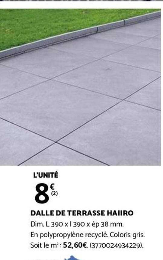 Promo La Dalle De Parasol 90 Kg chez Centrakor - 123Catalogue.fr