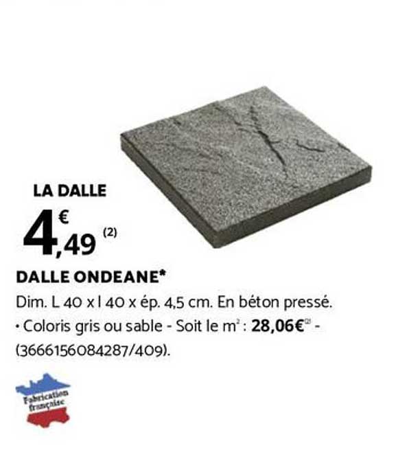 Promo La Dalle De Parasol 90 Kg chez Centrakor - 123Catalogue.fr