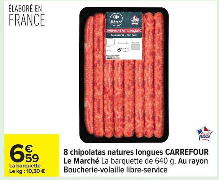 Promo Chipolatas Volaille X6 "Creolay" chez E.Leclerc - 123Catalogue.fr