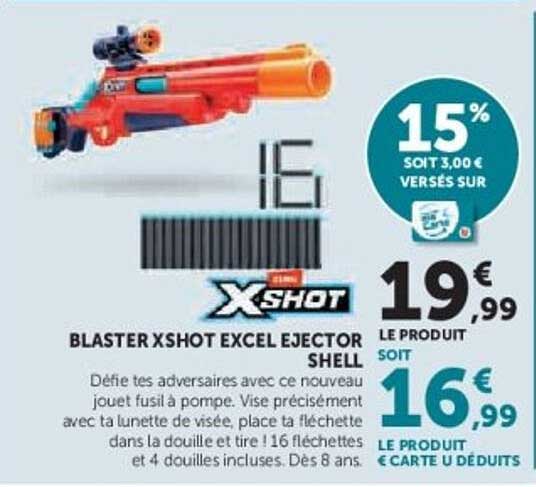 Promo Blaster Xshot Excel Ejector Shell chez Hyper U - 123Catalogue.fr