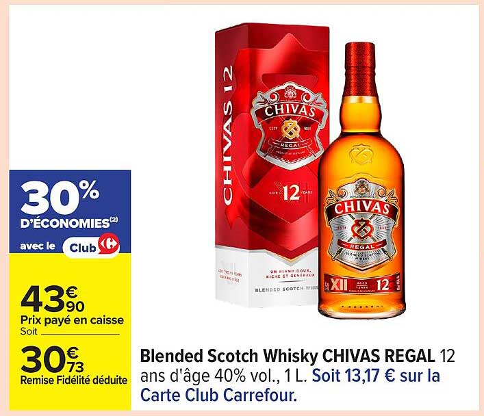 Promo Blended Scotch Whisky Chivas Regal 12 Ans D'âge 40% Vol., 1 L ...