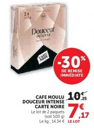 Promo Cafe Moulu Douceur Intense Carte Noire chez Hyper U - 123Catalogue.fr