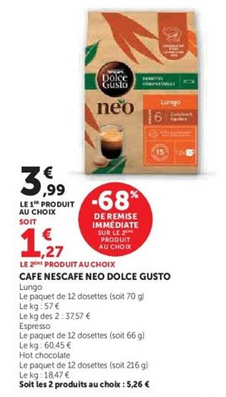 Promo Cafe Nescafe Neo Dolce Gusto chez Hyper U - 123Catalogue.fr