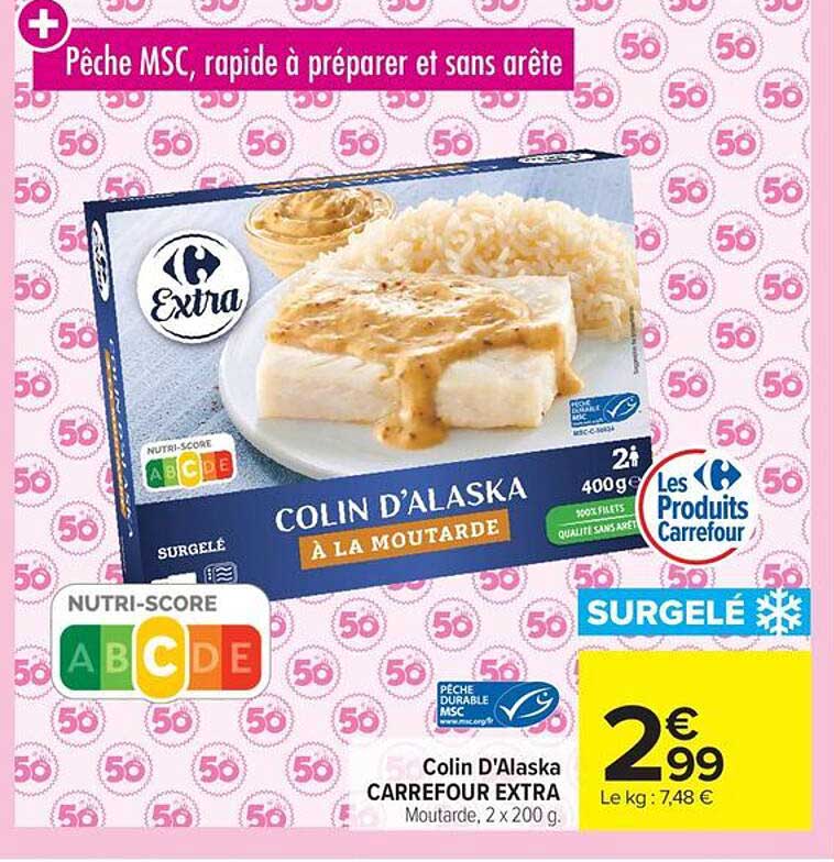 Promo Colin D'alaska A La Moutarde chez Carrefour - 123Catalogue.fr