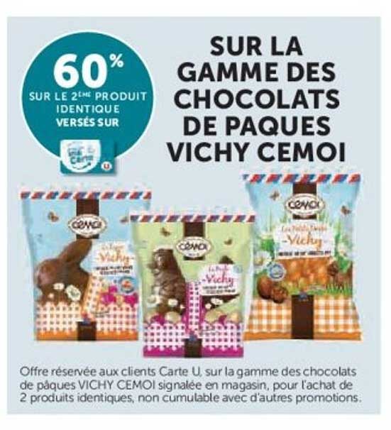 Promo Sur La Gamme Des Chocolats De Paques Vichy Cemoi chez Hyper U ...