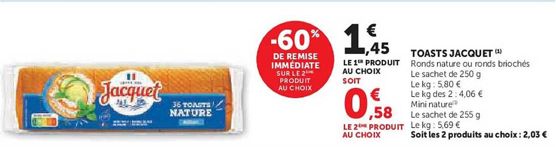 Promo Toasts Jacquet chez Super U - 123Catalogue.fr