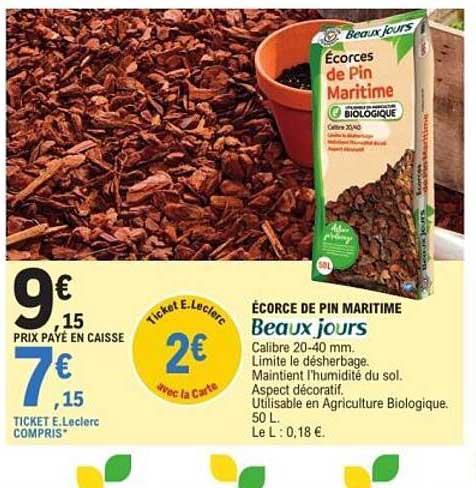 Ecorce De Pin Pas Cher Leclerc