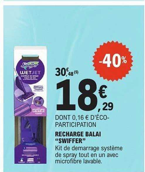 Promo Recharge Balai “Swiffer” chez E.Leclerc - 123Catalogue.fr