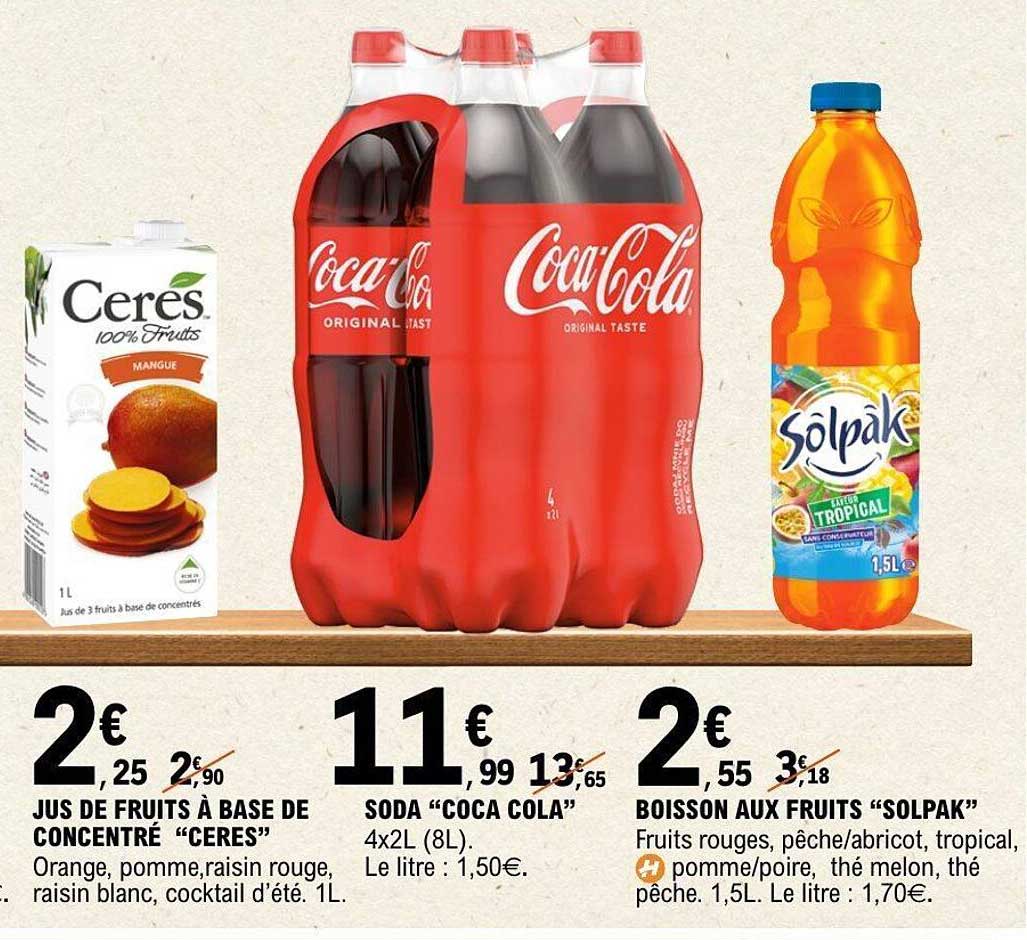 Promo Jus De Fruits À Base De Concentré “Ceres” chez E.Leclerc ...