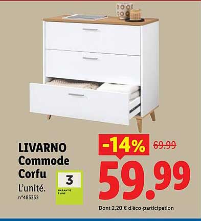 Promo Livarno Commode Corfu chez Lidl - 123Catalogue.fr