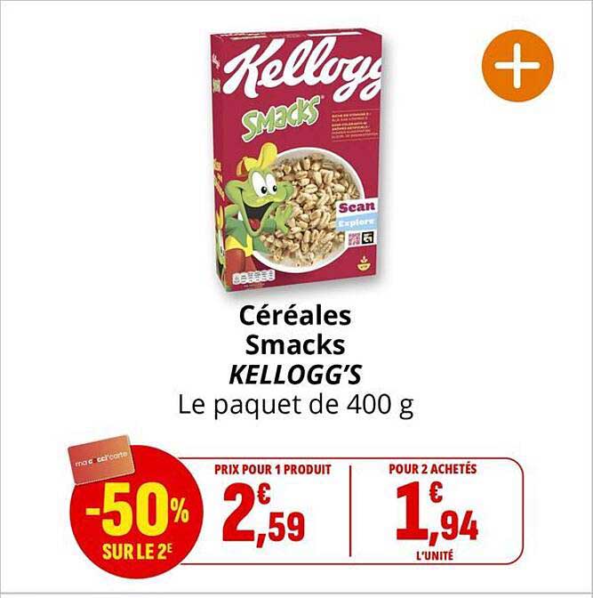Promo Céréales Trésor Kellogg’s Spéculoos Et Chocolat Blanc, 375 G ...