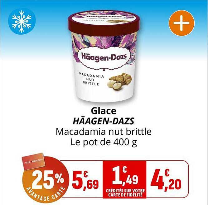 Promo Glace Häagen-Dazs Macadamia Nut Brittle Le Pot De 400 G chez ...