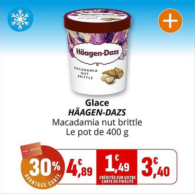 Promo Glace Häagen-Dazs Macadamia Nut Brittle Le Pot De 400 G chez ...