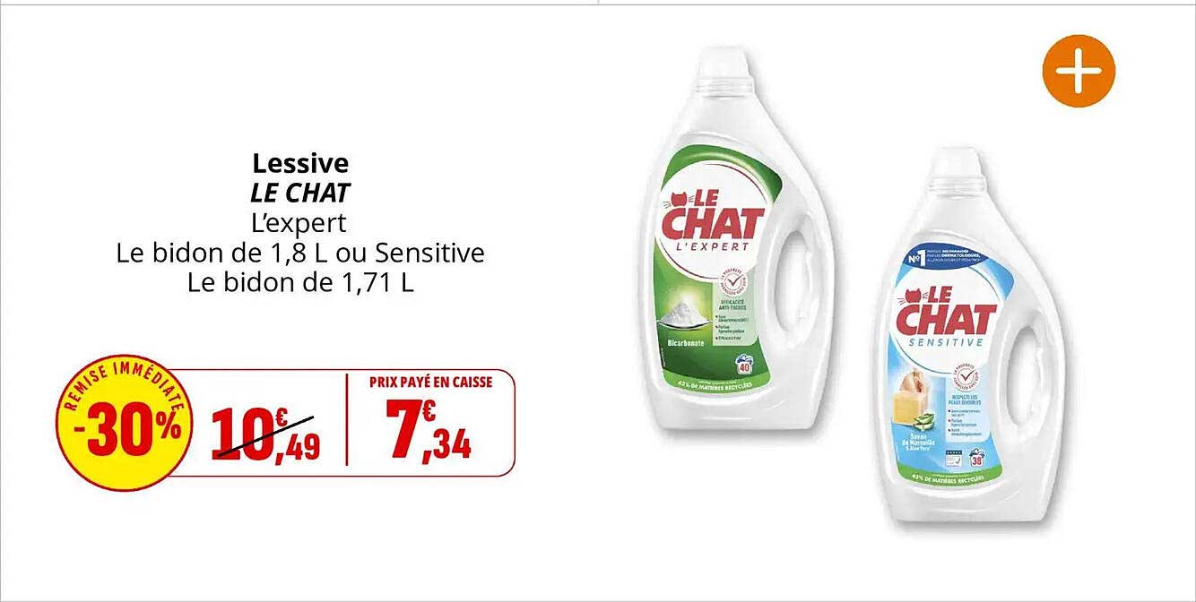 Promo Lessive Liquide Sensitive Le Chat(1) chez Auchan Supermarché ...