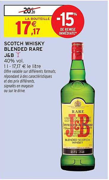 Promo Blended Scotch Whisky “J&B Rare” chez E.Leclerc - 123Catalogue.fr