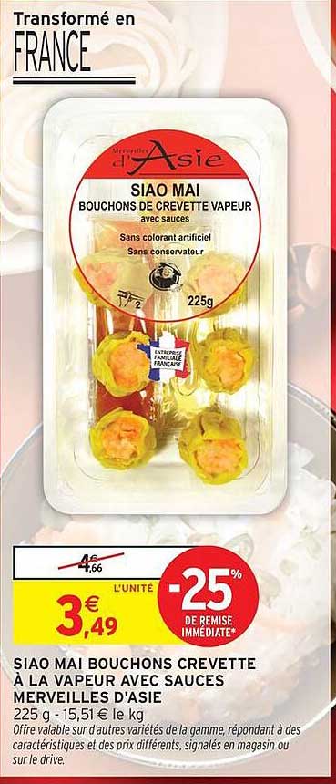 Promo Siao Mai Bouchons Crevette À La Vapeur Avec Sauces Merveilles D ...