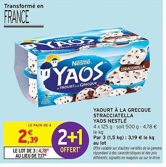 Promo Yaourt A La Grecque Yaos chez Super U - 123Catalogue.fr