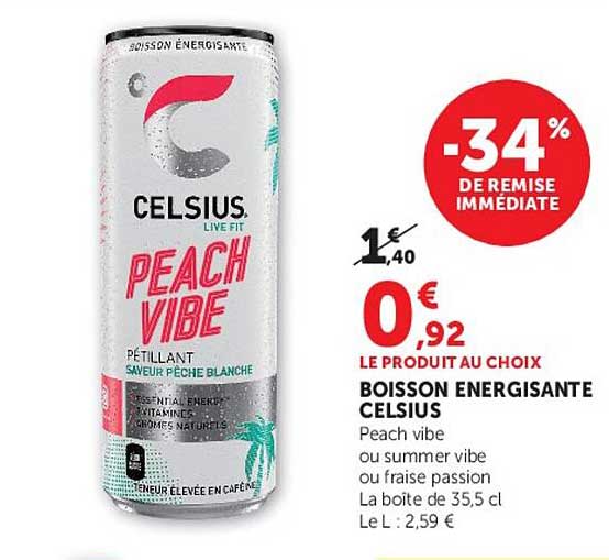 Promo Boisson Energisante Celsius chez U Express - 123Catalogue.fr