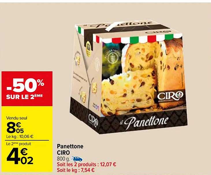 Promo Panettone Ciro chez Carrefour - 123Catalogue.fr