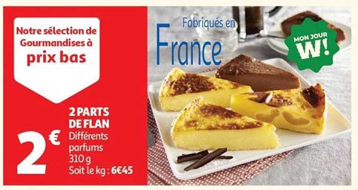 Promo 2 Parts De Flan chez Auchan - 123Catalogue.fr
