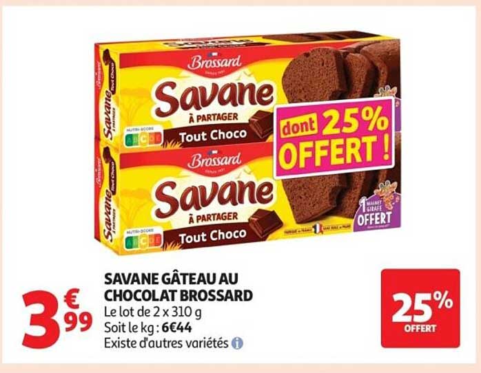 Promo Savane Gâteau Au Chocolat Brossard chez Auchan - 123Catalogue.fr