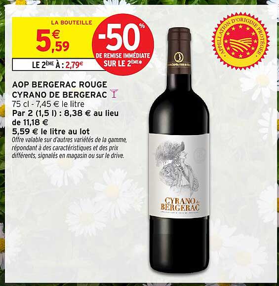 Promo Aop Bergerac Rouge Cyrano De Bergerac chez Intermarché ...