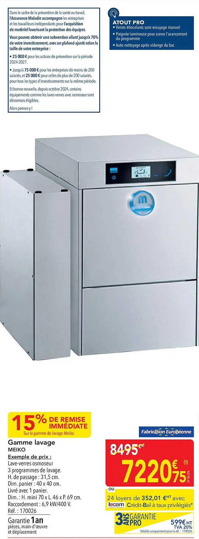 Promo Gamme Lavage Meiko chez METRO - 123Catalogue.fr