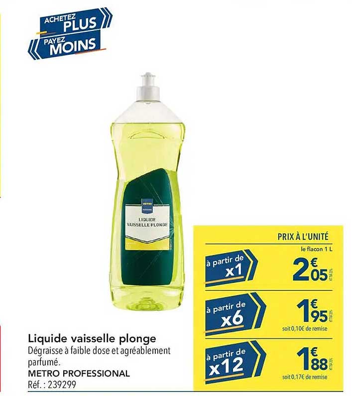 Promo Liquide Vaisselle Plonge chez METRO - 123Catalogue.fr