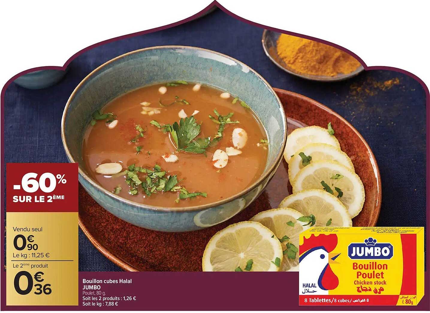 Promo Bouillon Cubes Halal Jumbo chez Carrefour Contact - 123Catalogue.fr