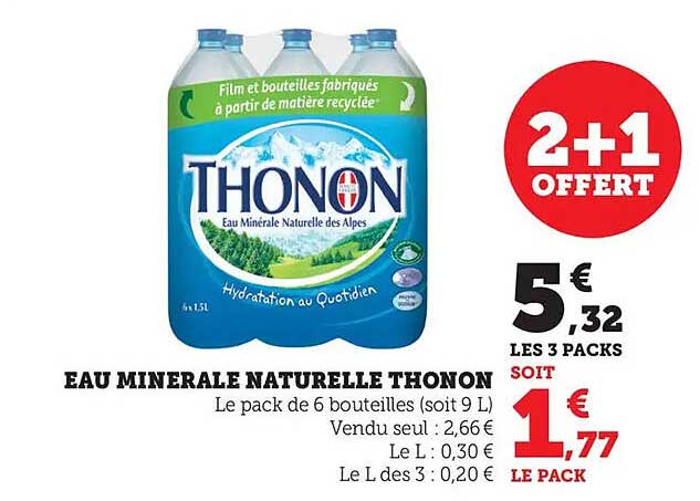 Promo Eau Minerale Naturelle Thonon chez Hyper U - 123Catalogue.fr