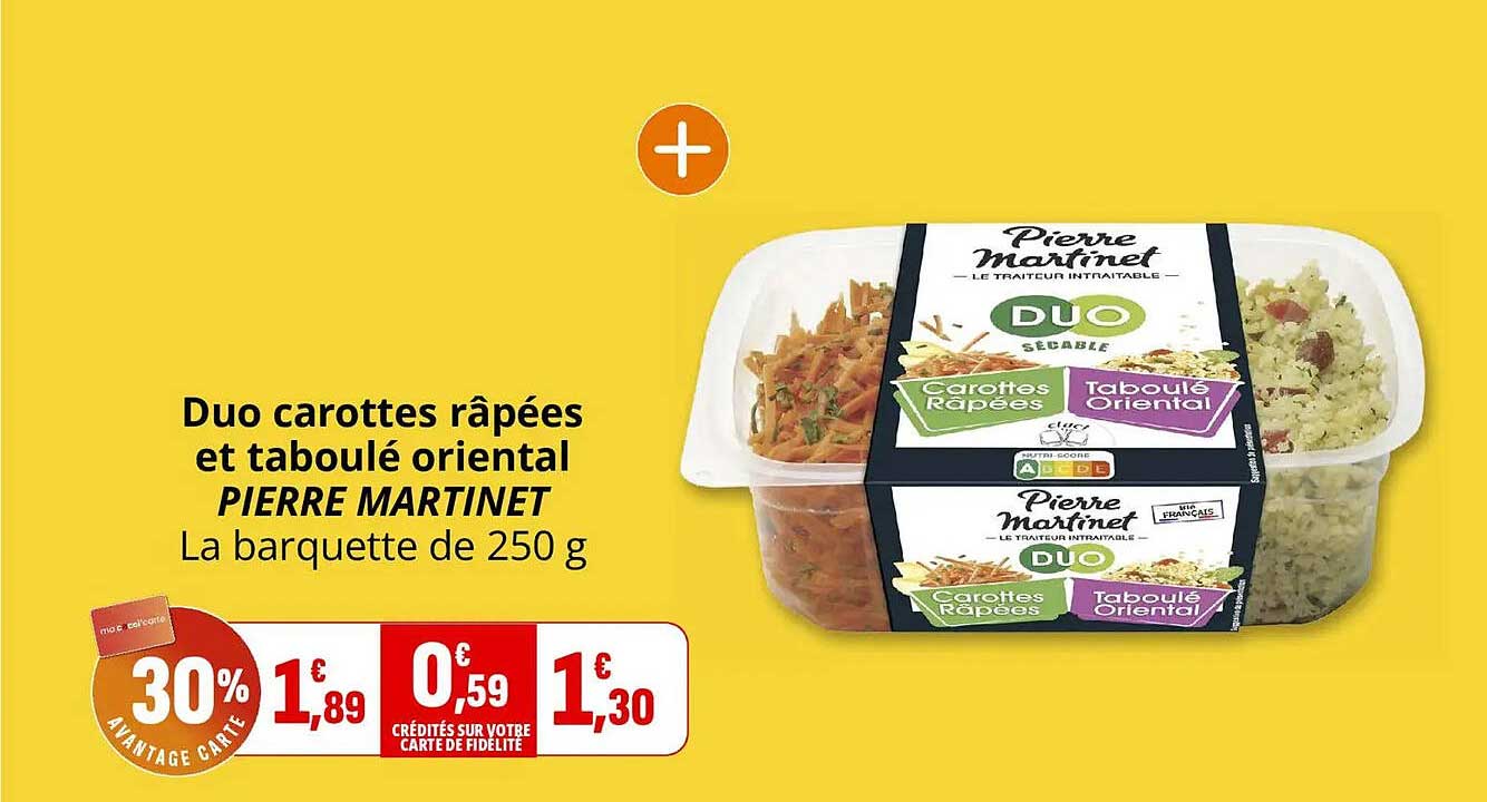 Promo Duo Carottes Râpées Et Taboulé Oriental Pierre Martinet La ...