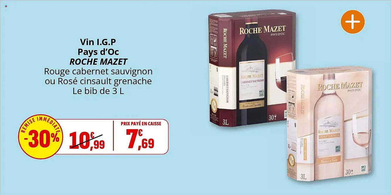 Promo Vin I.g.p Pays D'oc Roche Mazet Rouge Cabernet Sauvignon Ou Rosé ...
