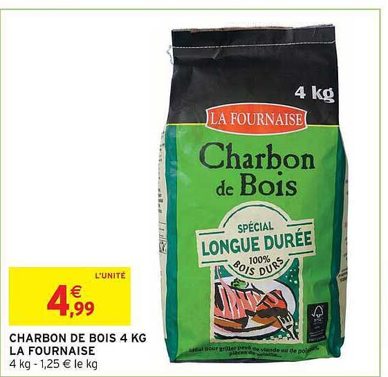 Promo Charbon De Bois 4 Kg La Fournaise chez Netto - 123Catalogue.fr