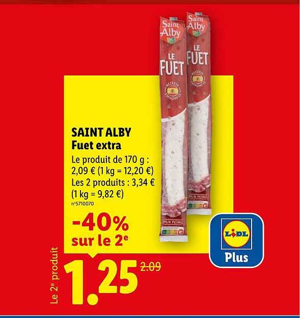 Promo Saint Alby Fuet Extra chez Lidl - 123Catalogue.fr