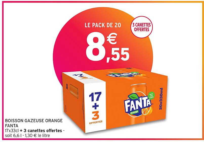 Promo Boisson Gazeuse Orange Fanta chez Intermarché - 123Catalogue.fr