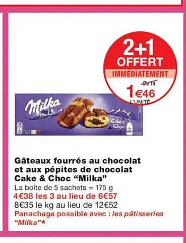 Promo Gâteaux Fourrés Au Chocolat Et Aux Pépites De Chocolat Cake ...