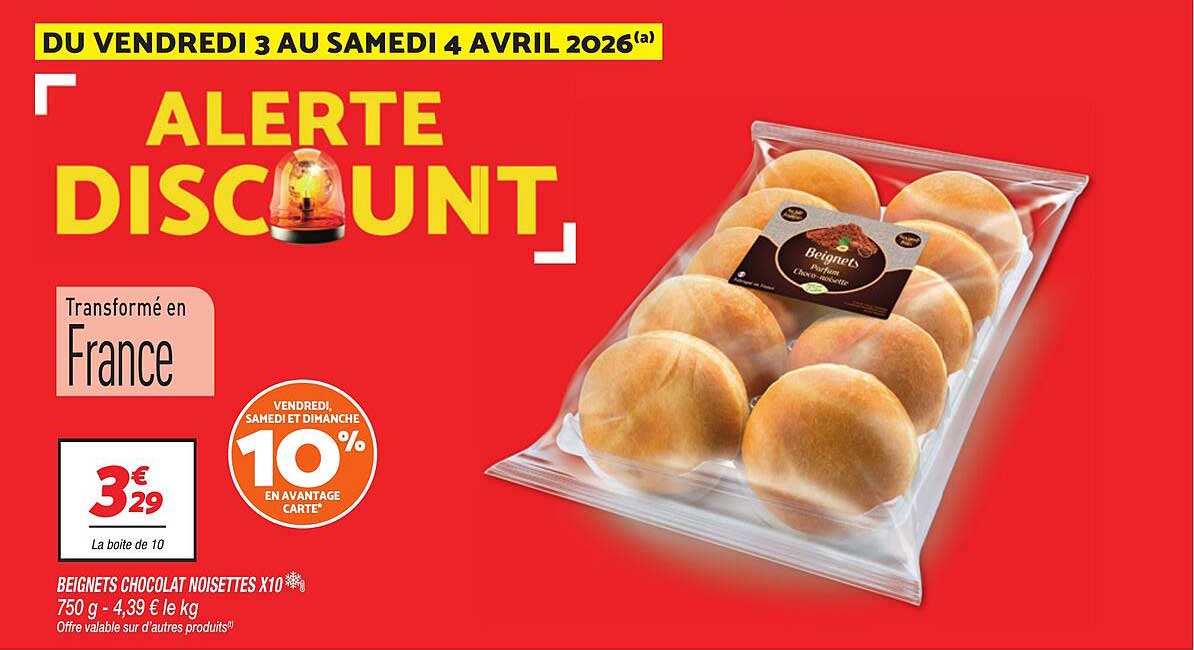 Promo Beignets Chocolat Noisettes X10 chez Netto - 123Catalogue.fr