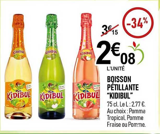 Promo Boisson Pétillante "Kidibul" chez marché frais Géant ...