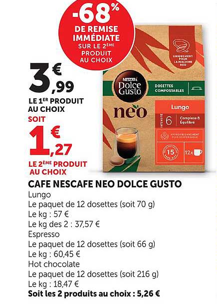 Promo Cafe Nescafe Neo Dolce Gusto chez Bi1 - 123Catalogue.fr