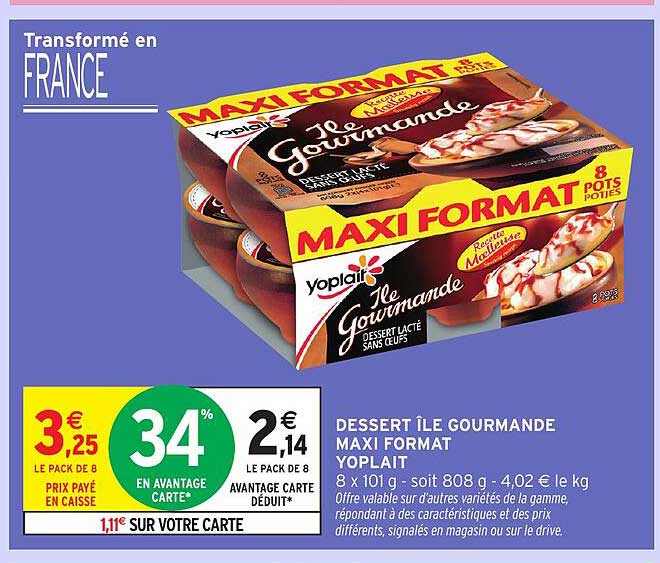 Promo Dessert Île Gourmande Maxi Format Yoplait chez Intermarché Hyper ...