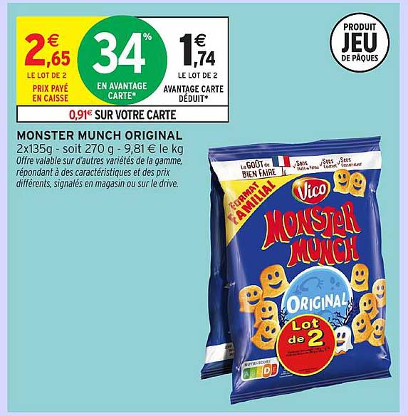 Promo Monster Munch Original chez Intermarché Hyper - 123Catalogue.fr