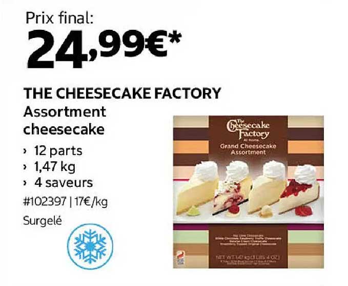 Promo The Cheesecake Factory Assortment Cheesecake chez Costco ...